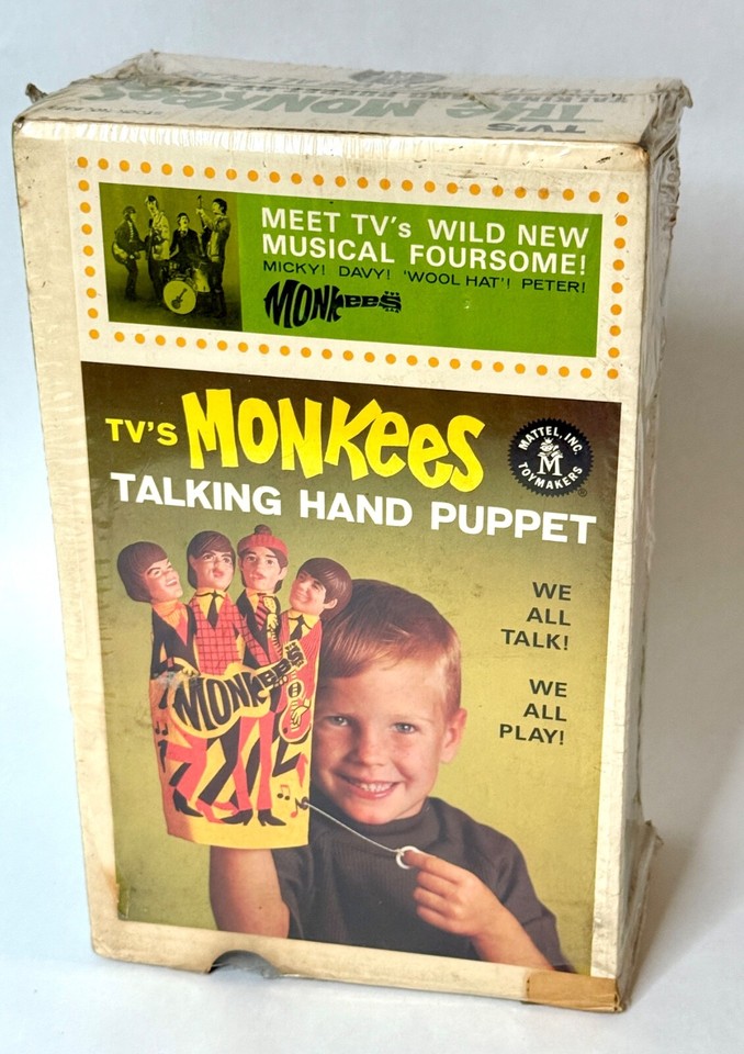 The Monkees Vintage Talking Hand Puppet Mattel 1966 Original Sealed in ...