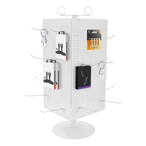 Display Stand, Perforated Panel Display Stand, 4-Sided Revolving ...