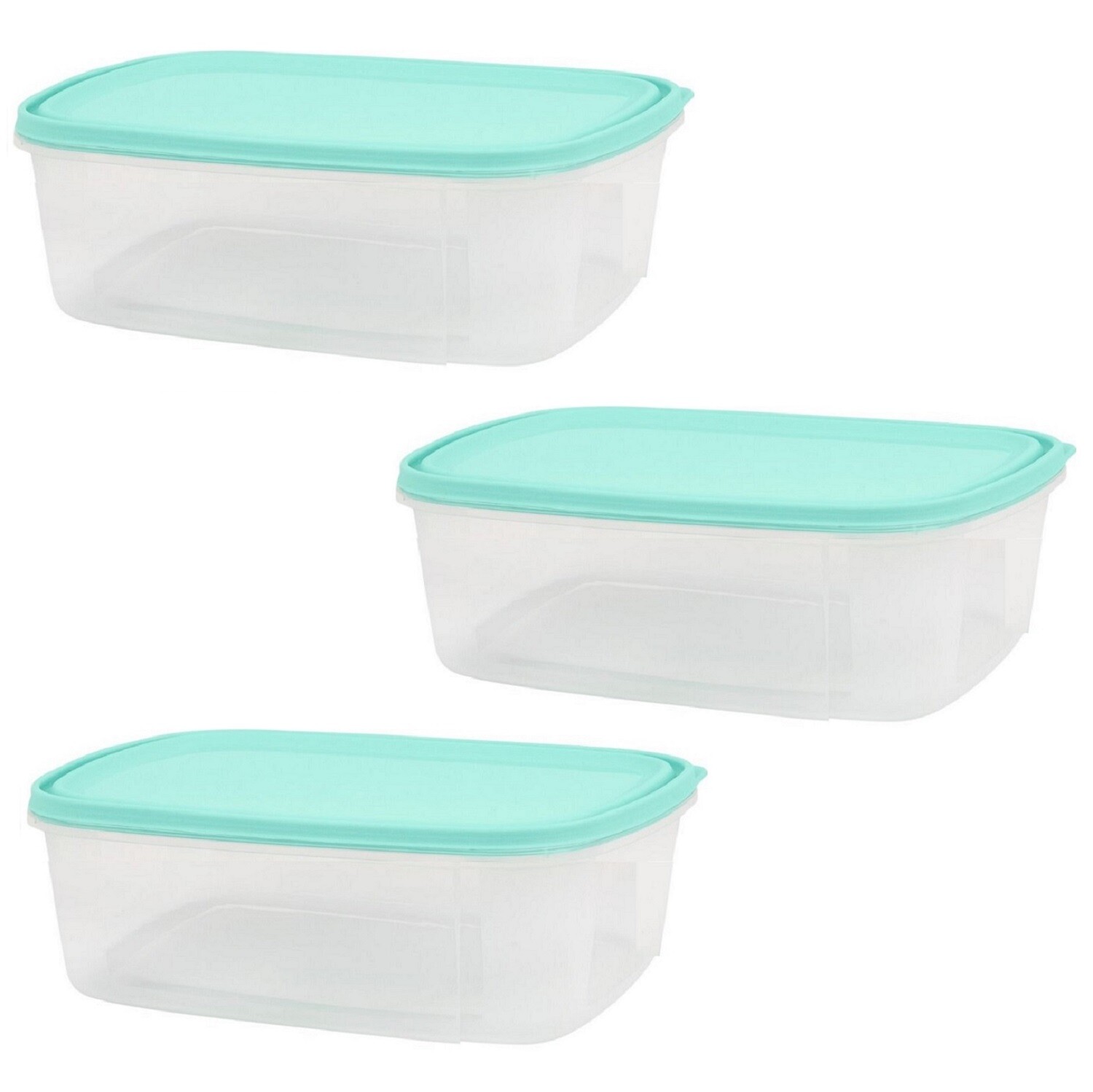 4 PACK Large 2L Clear Plastic Kitchen Fridge Freezer Food Storage Box ...