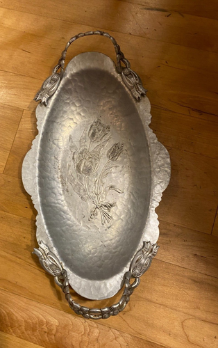 Tray Hammered Aluminum Oval Dish 406 Hand Wrought Creations Rodney Kent ...