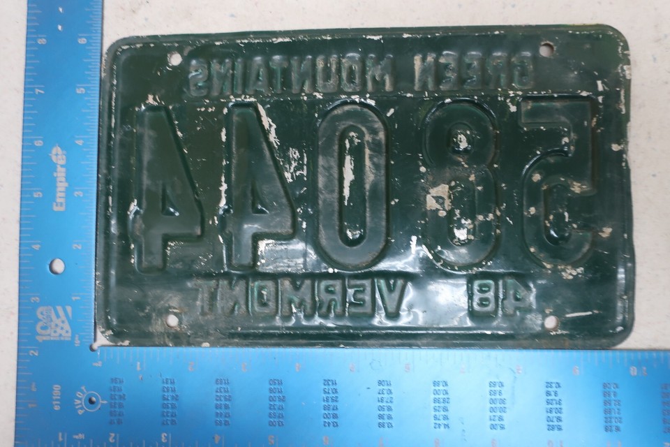 Vermont License Plate Tag 1948 48 58044 | eBay