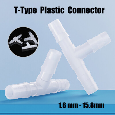 1.6 -15.8mm T-Type Three Way Plastic Connector Pipe Hose Equal Tee ...