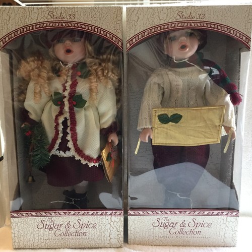 SUGAR & SPICE DOLL STUDIO 33 PORCELAIN DOLL COLLECTIONS CHRISTMAS (PAIR ...