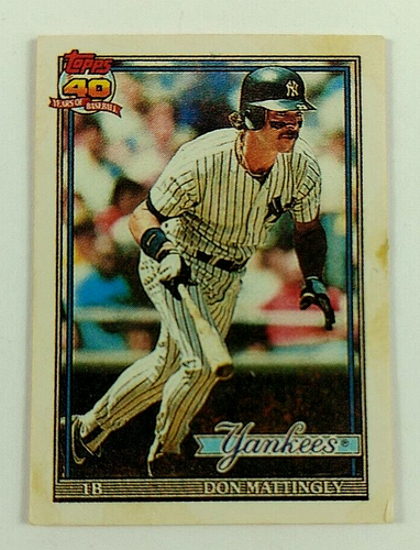 1991 91 Topps Cracker Jack Series 1 Food Issue Mini Don Mattingly #7 ...