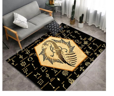 Viking rune dragon Rug 200 x 160cm Viking Carpet | eBay Australia