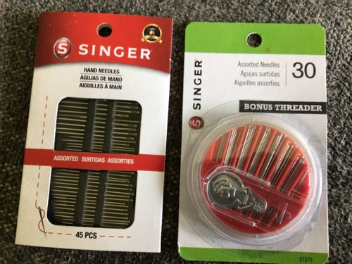 Singer Hand Needles Compact-Assorted 30 and 45 pack threader -Lot of 2 ...