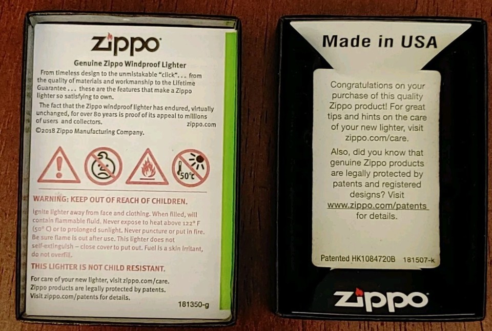 Zippo Lighter Box Only Lot - 2-piece w/ Paperwork | eBay