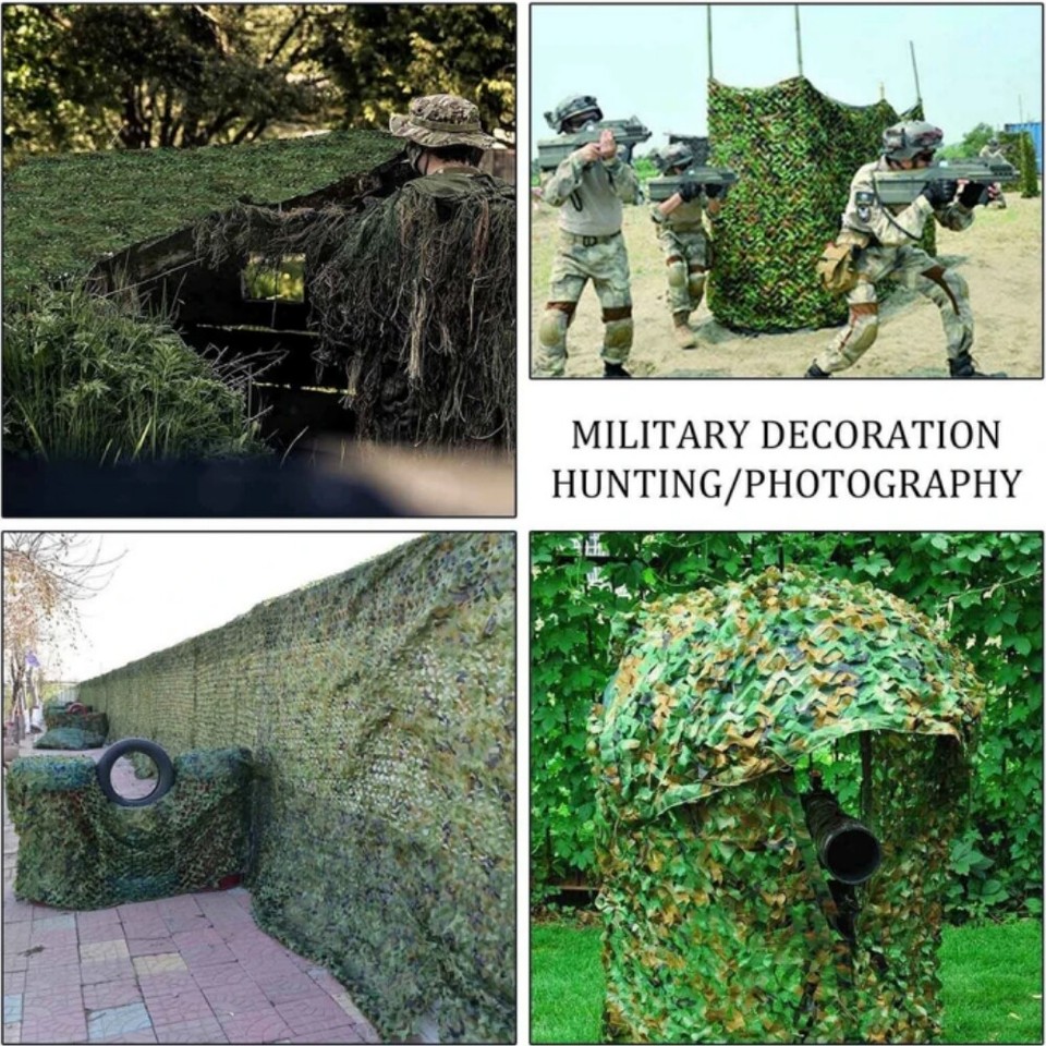Camouflage Netting Woodland Leaves Camping Military Hunting Hide Cover ...