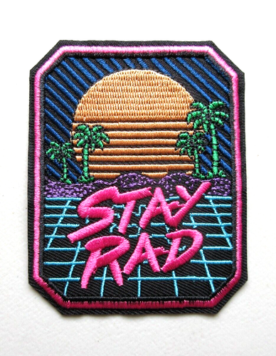 🔥Stay Rad Stay Cool Awesome Radical Neon Retro Embroidered Iron On ...