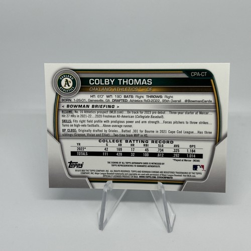 Colby Thomas 2023 1st Bowman Chrome RARE 79/150 True Blue Refractor ...