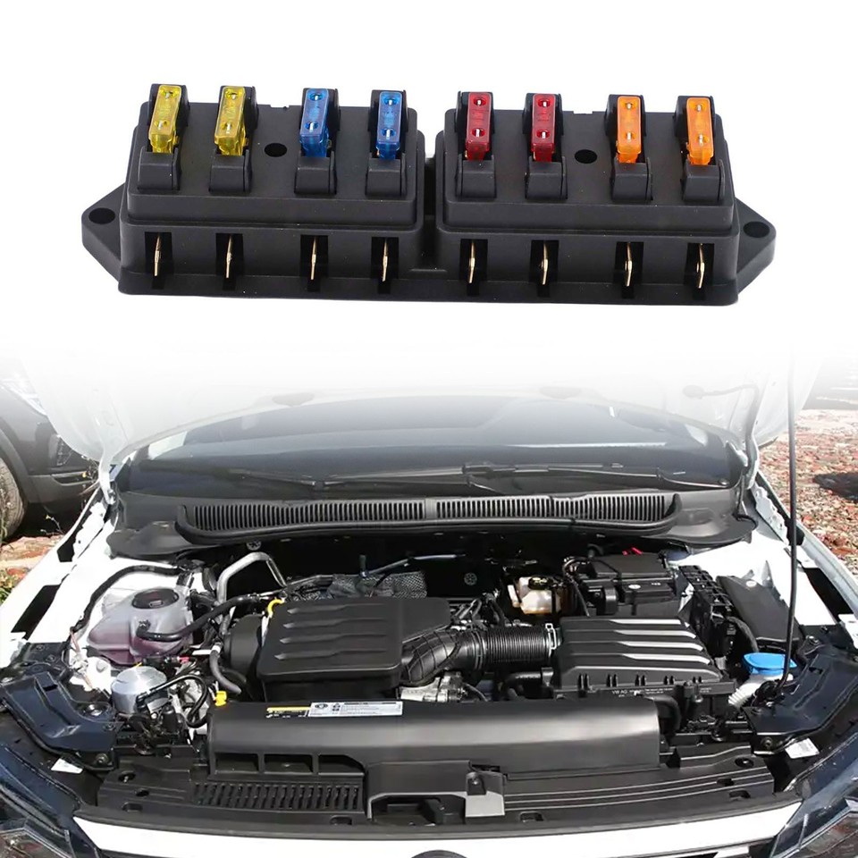 8 Gang Fuse Box Block Holder for For 12v 24V Car Truck and Boat ...