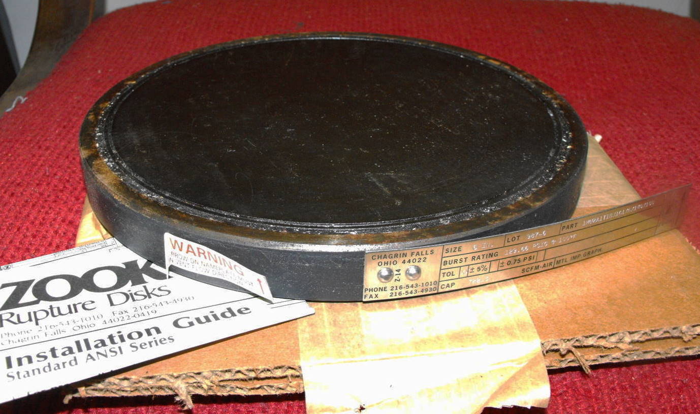 Zook Enterprises, Inc. - 6" Diameter Graphite Rupture Disk - 129.66 ...