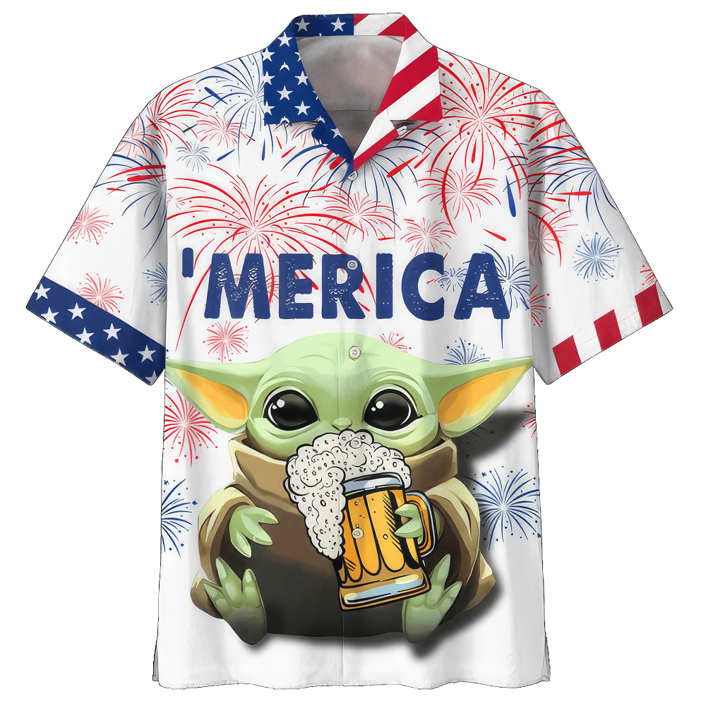 Baby Yoda With Beer Disney Hawaiian Shirt | ID 20752207 by Emily Newman ...