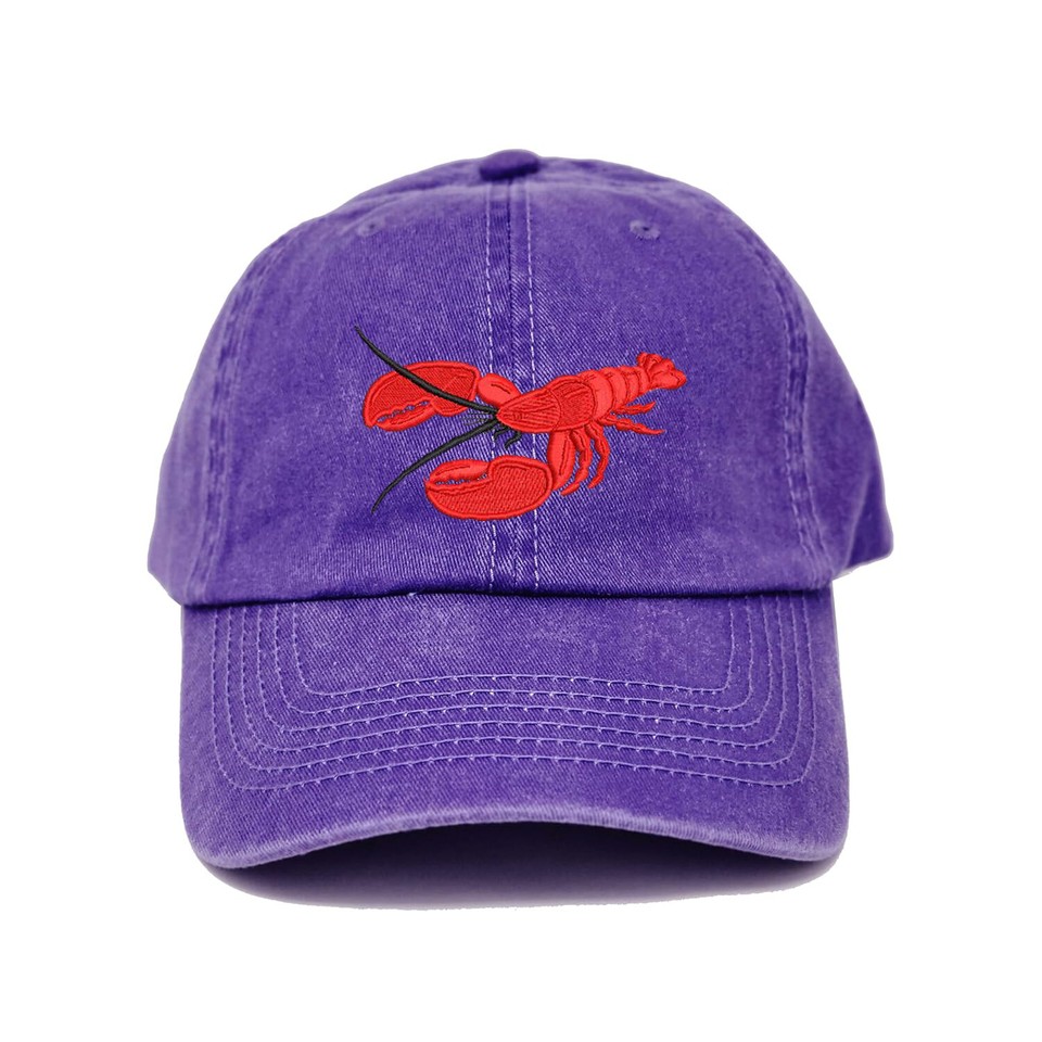 Wildlife Lobster embroidered dad hat, Red lobster embroidered ball cap ...