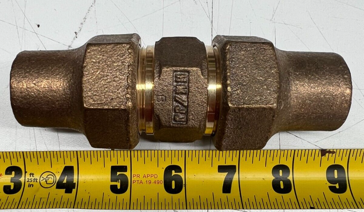 1" Mueller Three-Part Coupling Copper Flare Nut Both Ends H-15400N ...