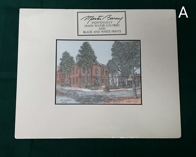 Signed Martin Barry Hand Colored Print Court House Courthouse Bel Air ...