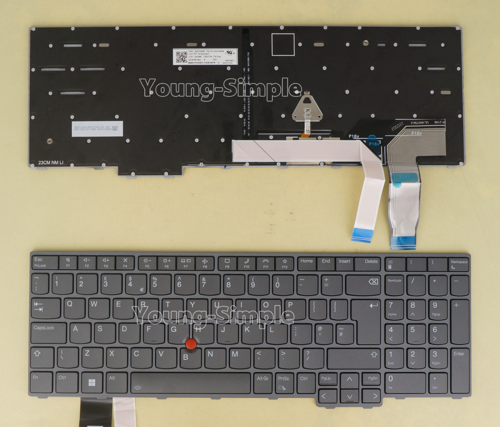 UK Keyboard For Lenovo Thinkpad P16s Gen 2 21HK 21HL 21K9 21KA backlit ...