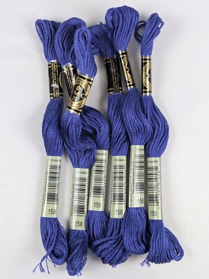 DMC 6-Strand Embroidery Cotton 117-158 Med Very Dark Cornflower Blue 6 ...