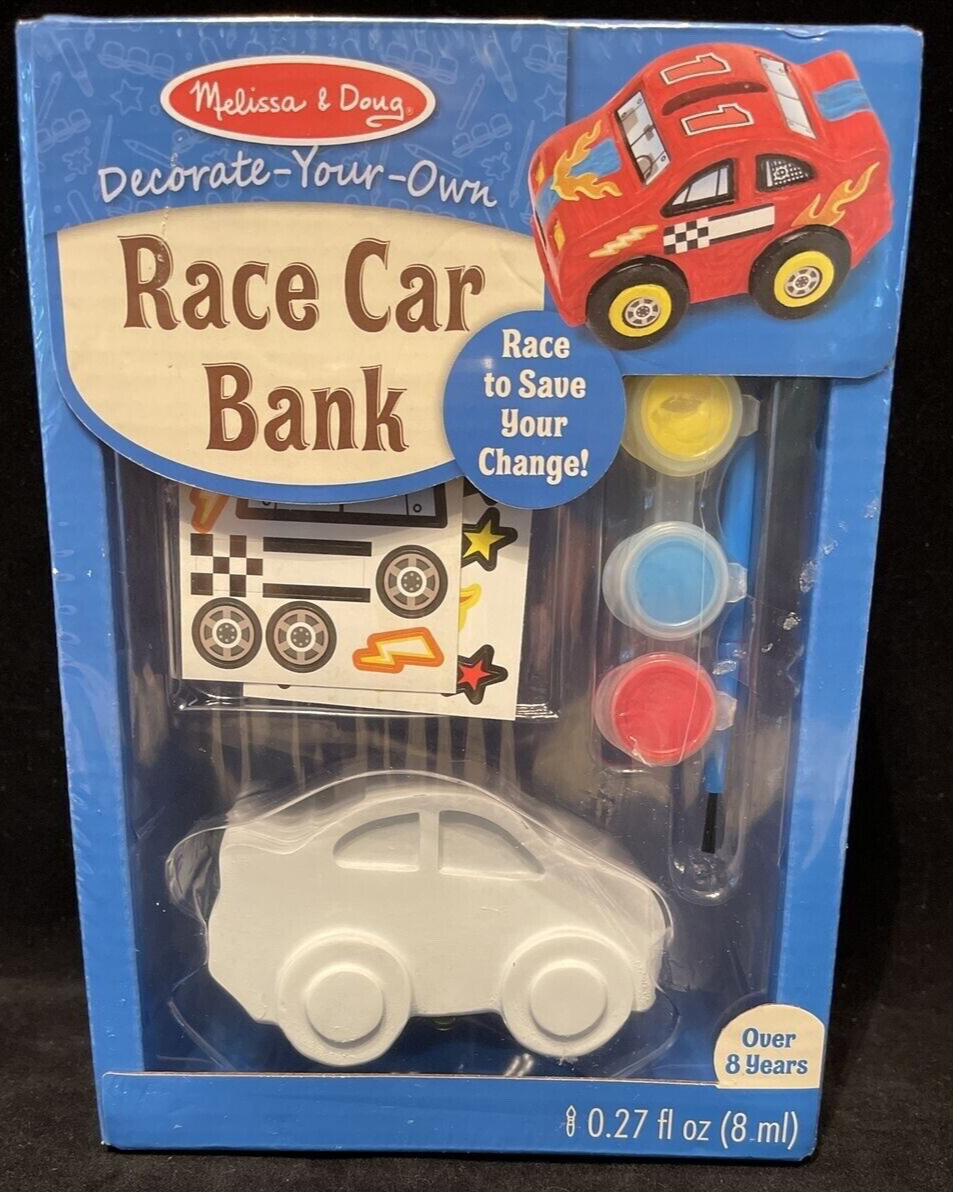 Melissa & Doug Race Car Bank: Decorate-Your-Own Kit & 1 Scratch Art | eBay