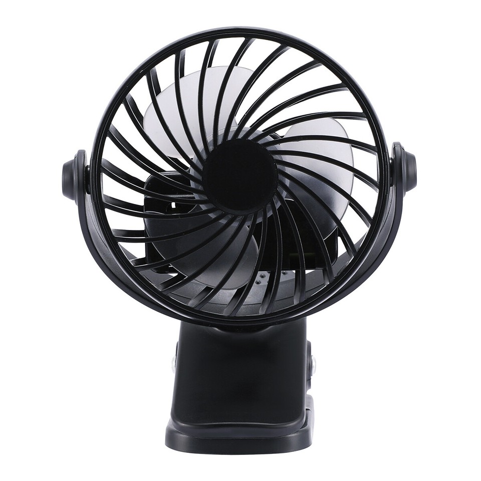 3 Speeds USB Rechargeable Mini Cooling Fan Clip On Desk Baby Stroller ...