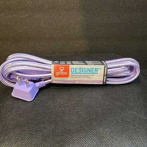 Globe Designer Fabric Covered Extension Cord Metallic Purple ...