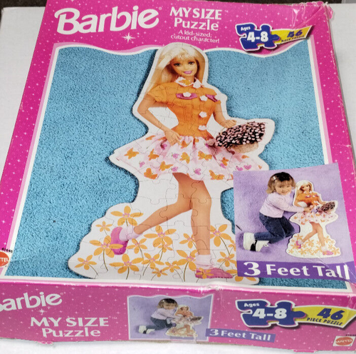 Barbie My Size Puzzle 46 Piece 3 feet tall Vintage 1998 Mattel Ages 4 ...