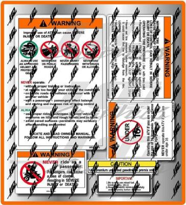 yamaha banshee warning decals stickers labels | eBay