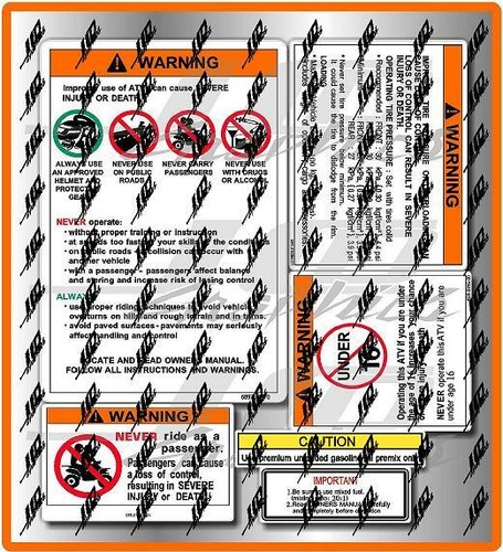 yamaha banshee warning decals stickers labels | eBay