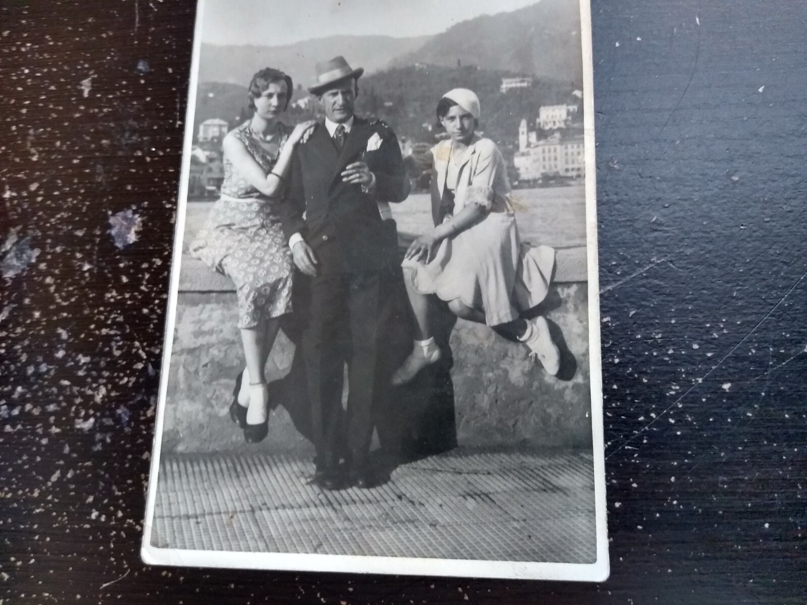 Group Of People Sitting On Edge Of Bridge RPPC Real Photo Postcard | eBay