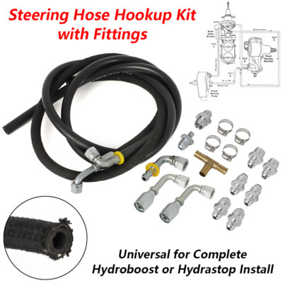 Steering Hose Hookup w/ Fittings Kit for Complete Hydroboost Power ...