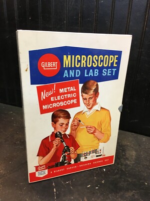 Vintage Gilbert Microscope and Lab Set Metal Case 1960 Kids Toy Science ...