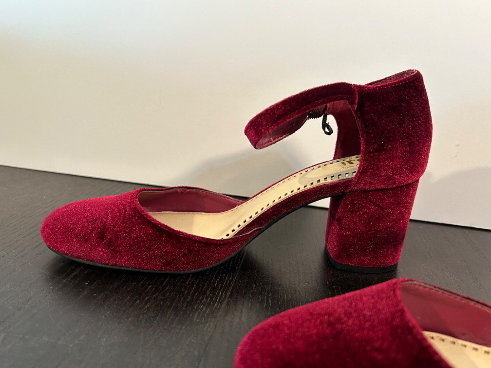 Sam Edelman Circus D’Orsay Burgundy Red Velvet Heels … - Gem