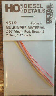 Detail Associates HO #1512 MU Jumper Cable .020" Vinyl 3" Long (red ...