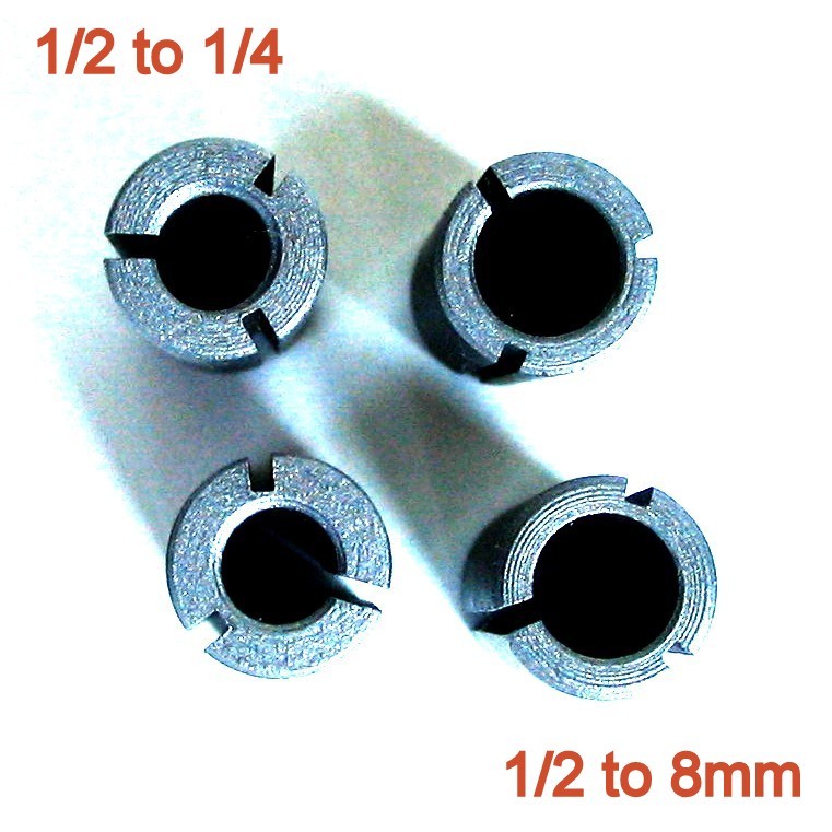 4 pc Collet Reducer Bushing for 8mm, 1/4" Router Bit GSA | eBay