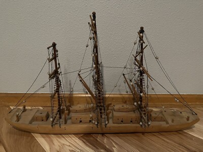 vintage wooden ship model assembled | eBay
