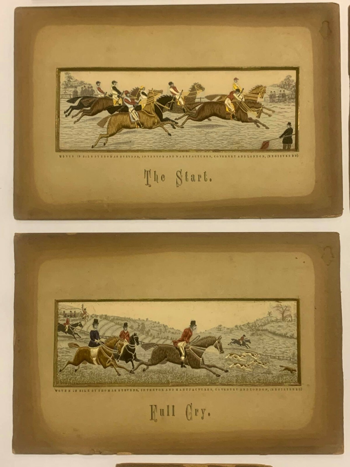 Set of 9 Antique Stevengraph Pure Silk Woven Pictures | eBay