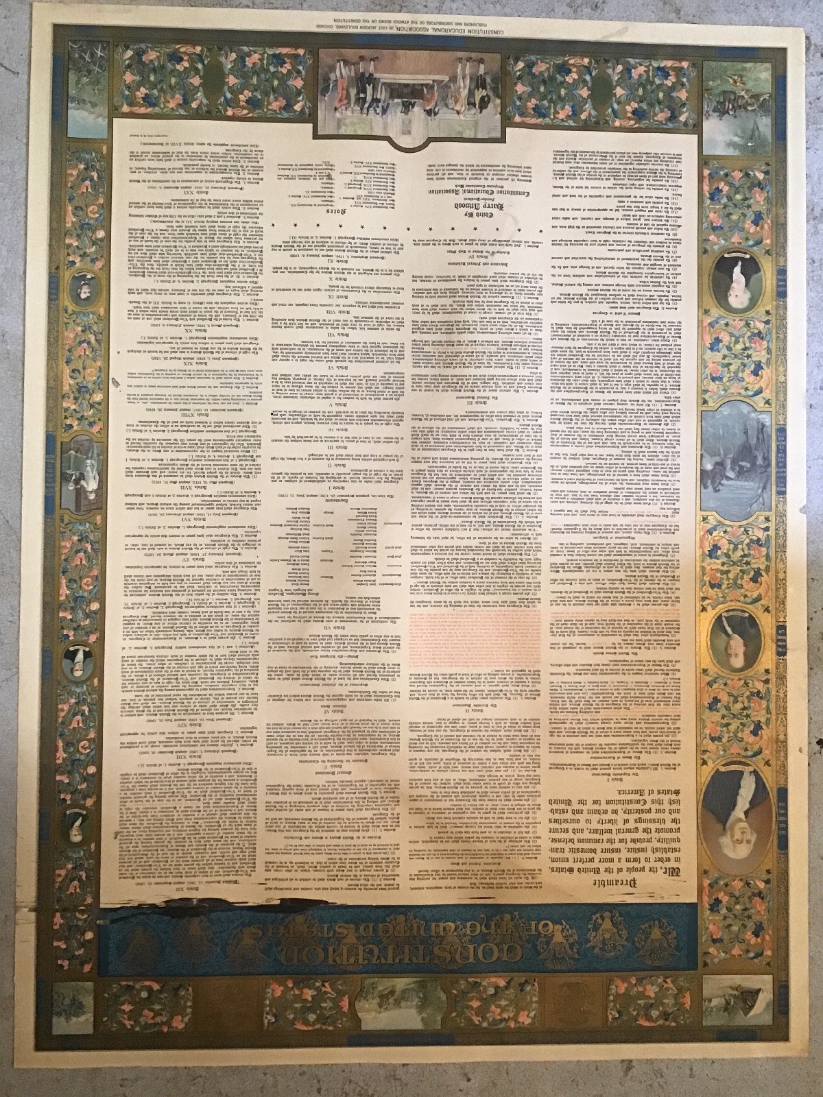 1933 HUGE U.S. CONSTITUTION Educational Association Atwood Books Gilt ...