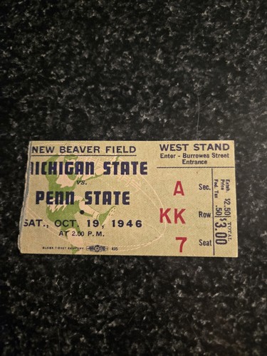 1946 PENN STATE vs. MICH. STATE FOOTBALL TICKET STUB | eBay