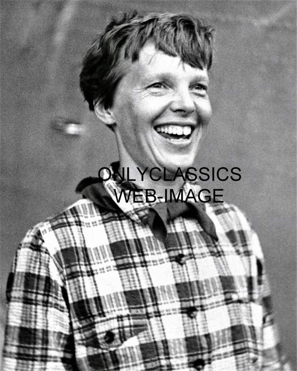 LAUGHING & SMILING AVIATRIX AMELIA EARHART PHOTO AIRPLANE AVIATION ...