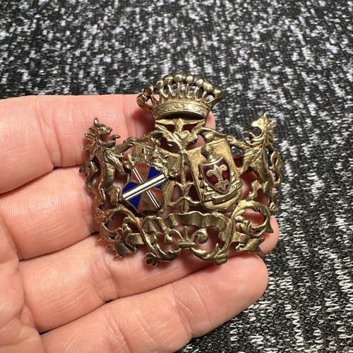 Vintage Heraldic Enamel Crest Brooch Pin | eBay