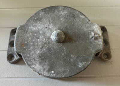 Vintage 4” Galvanized Cast Iron Nautical Boat Deck Cheek Block Pulley ...