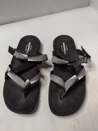 Merrell Women's District Mendi Thong Sandals Size 6 Black Outdoor Trail ...