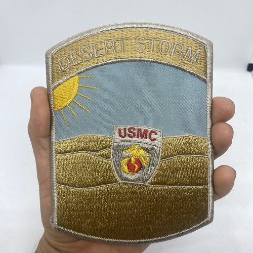 Vintage Large Iron On Patch USMC shield Marine Corps EGA Desert Storm ...