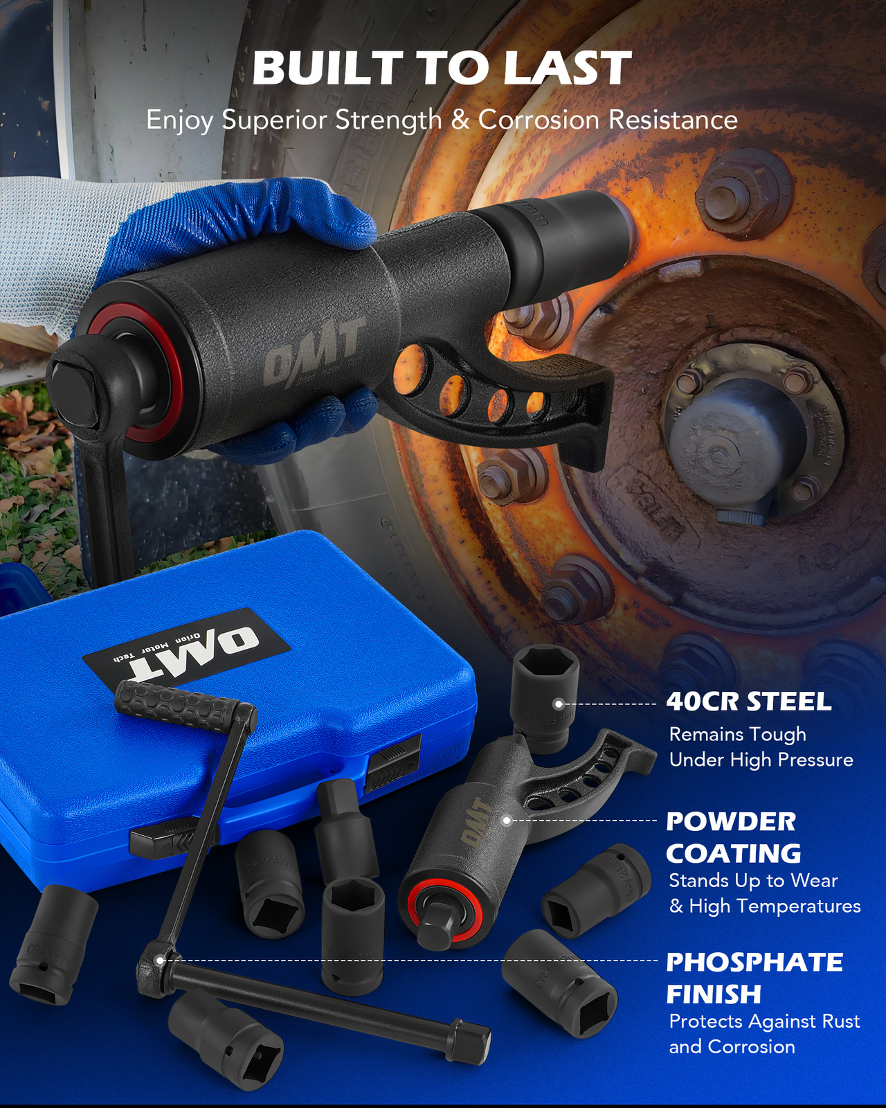 OMT Heavy Duty Torque Multiplier Wrench Set 1" Drive 1:64 Labor Saving ...