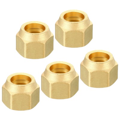 5pcs 3/4 SAE Thread Brass Flare Cap 45 Degree Flared Tube Fitting Nut ...