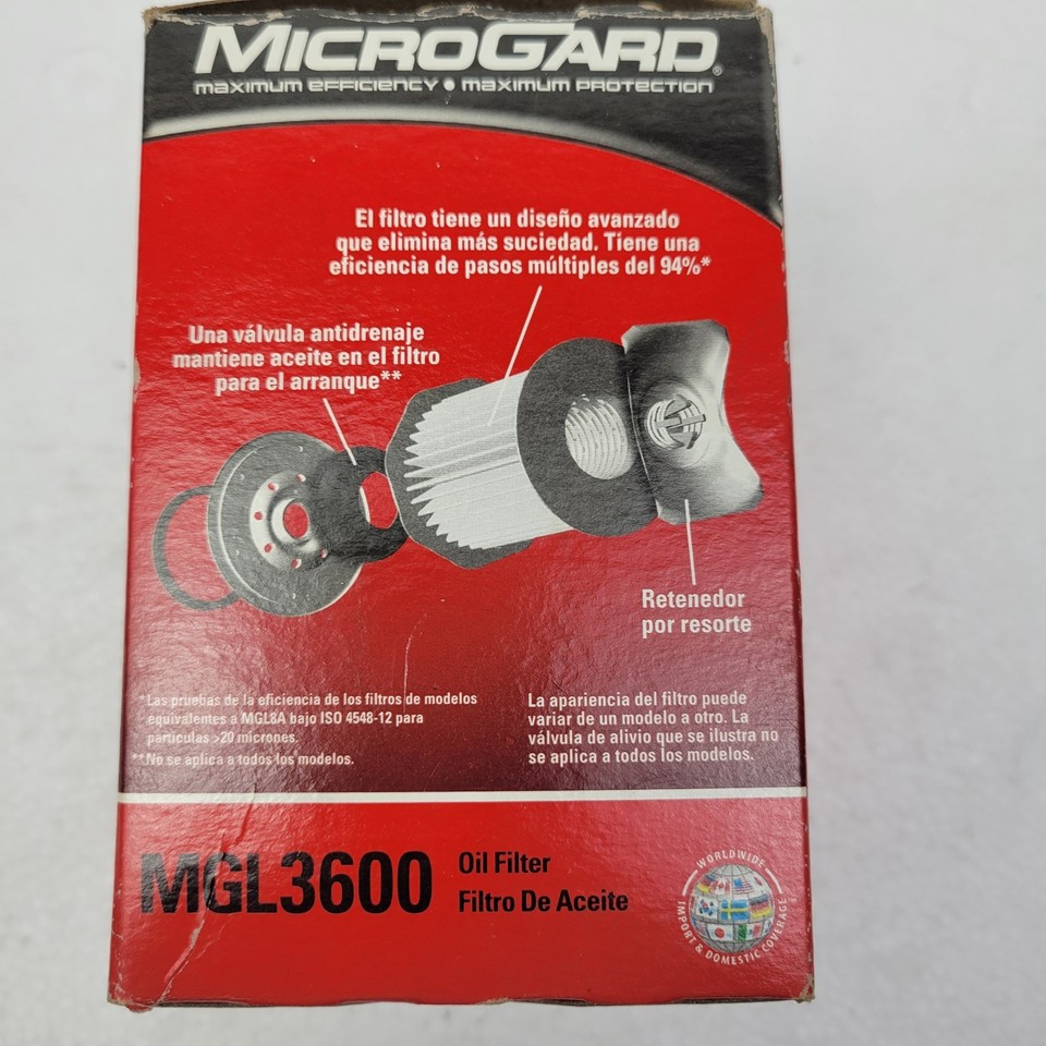 Microguard Oil Filter MGL3600 Prev#MGL20195, WIX 51516,FramPH3600 ...