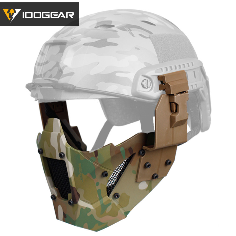 IDOGEAR JAY Airsoft Mask Mesh Half Face Mask Paintball Mask FAST Helmet ...