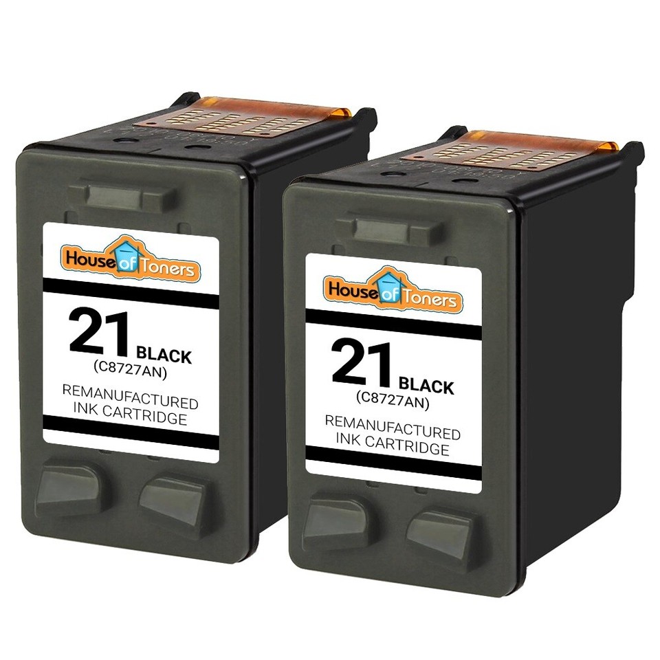 2PK Ink Cartridge Fits HP 21 C9351AN Black for HP Deskjet F2180 D1460 ...