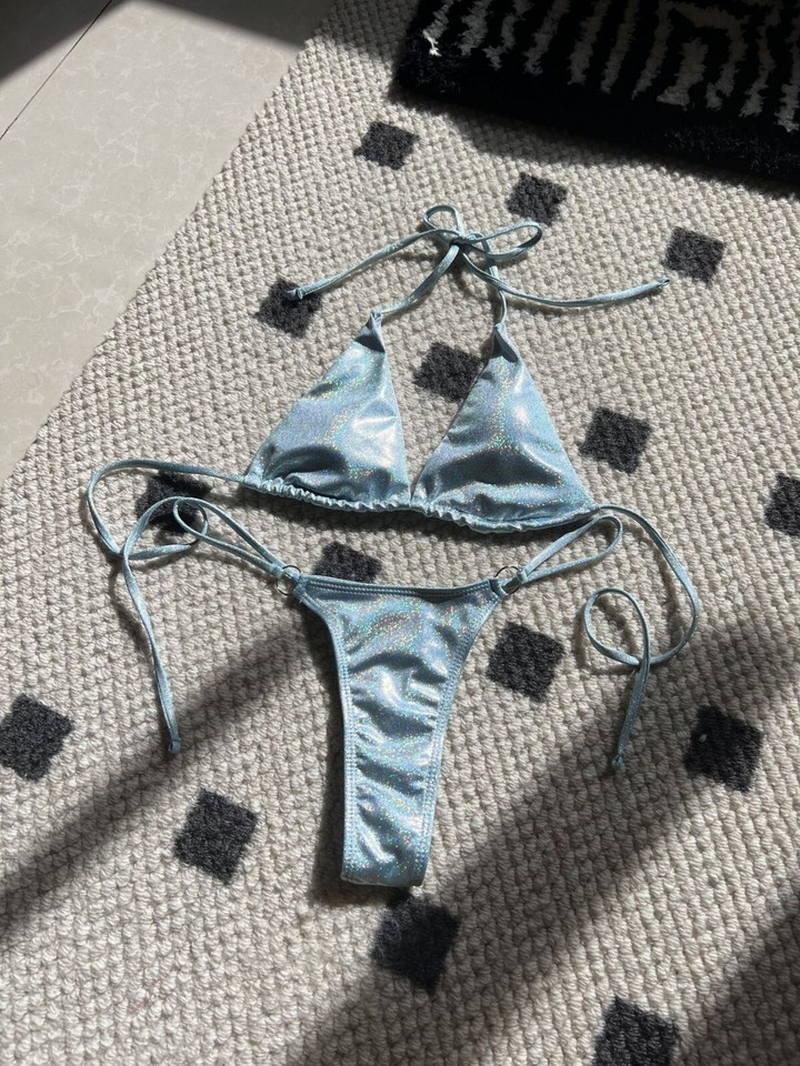 Sexy Women micro Bikini glittery Swimwear Swimsuit Bathing Suit push up ...