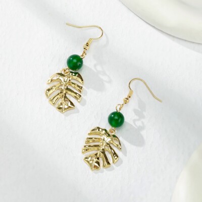 Monstera Leaf Jade earrings, Floral earrings, Jade earrings | eBay